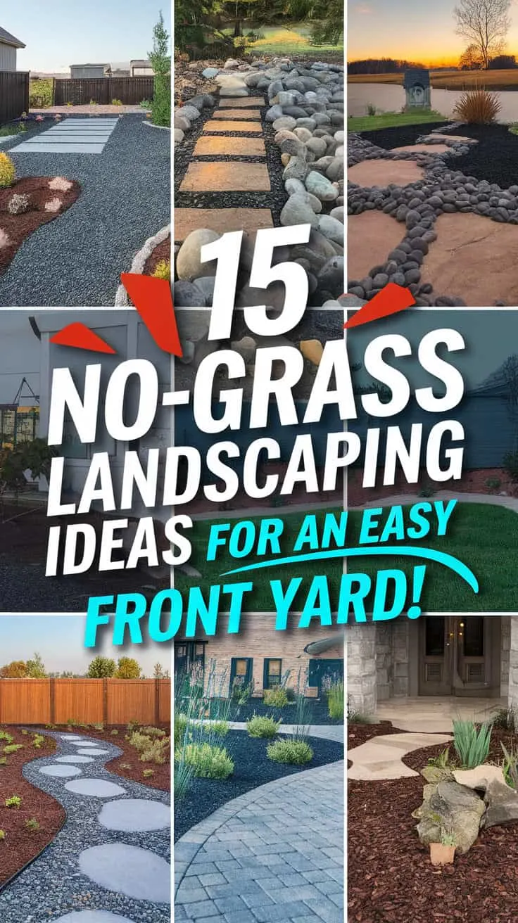 15 Low-Maintenance No-Grass Front Yard Landscaping Ideas - FreshNestly